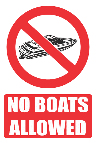 PR8E - No Boats Explanatory Sign | Safety Signs & Equipment