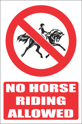 PR10E - No Horse Riding Explanatory Sign | Safety Signs & Equipment