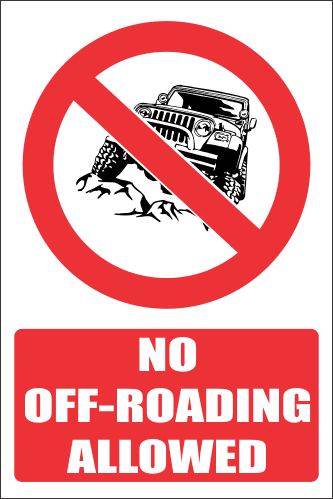 PR11E - No Off-Roading Explanatory Sign | Safety Signs & Equipment