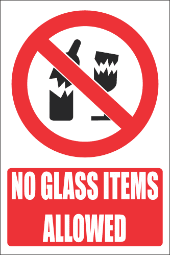 PR16E - No Glass Explanatory Sign | Safety Signs & Equipment