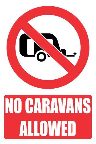 PR19E - No Caravans Explanatory Sign | Safety Signs & Equipment