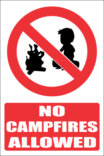 PR21E - No Campfires Explanatory Sign | Safety Signs & Equipment