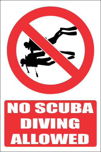 PR25E - No Scuba Diving Explanatory Sign | Safety Signs & Equipment