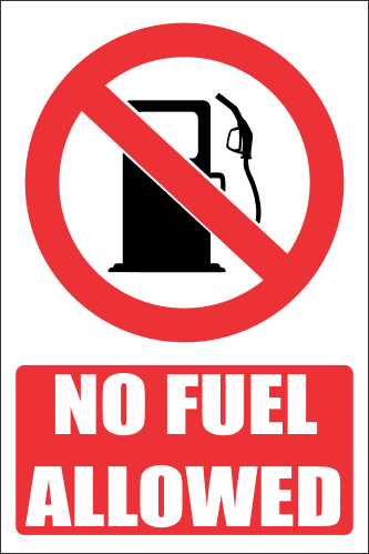 PR28E - No Fuel Explanatory Sign | Safety Signs & Equipment