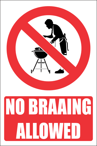 PR34E - No Braaing Explanatory Sign | Safety Signs & Equipment