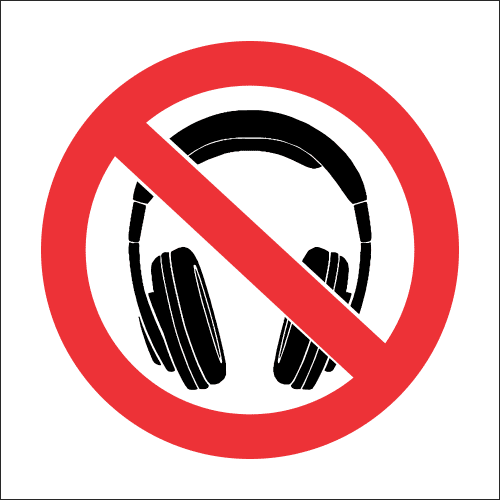 PR40 - No Headphones Sign | Safety Signs & Equipment