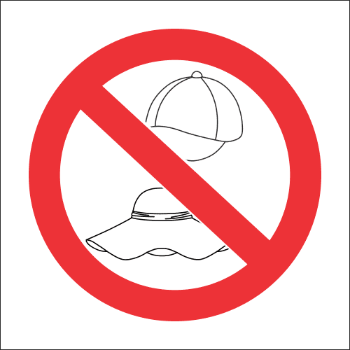 PR42 - No Hats Sign | Safety Signs & Equipment