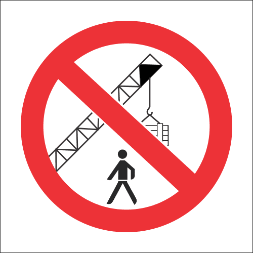 PR45 - No Walking Under Cranes Sign | Safety Signs & Equipment