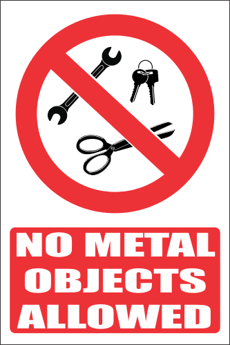 PR47E - No Metal Objects Explanatory Sign | Safety Signs & Equipment