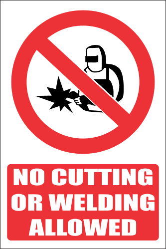 PR50E - No Cutting Or Welding Explanatory Sign | Safety Signs & Equipment