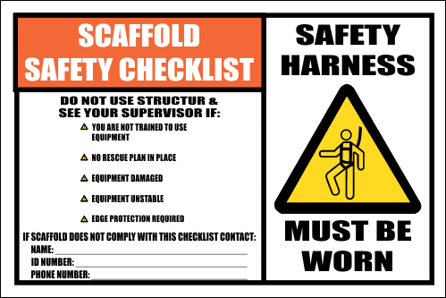 SC29 - Scaffold Safety Checklist Sign | Safety Signs & Equipment