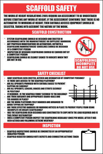SC33 - Scaffold Safety Regulations Sign | Safety Signs & Equipment