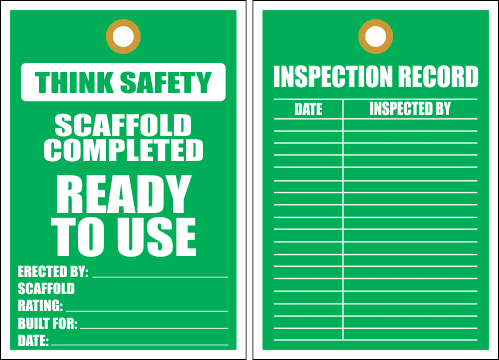 STS2 - Scaffold Completed Tag | Safety Signs & Equipment