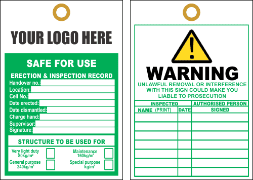 STS10 - Scaffold Safe For Use Tag | Safety Signs & Equipment
