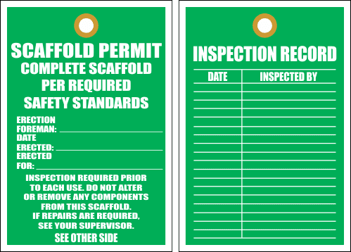 STS11 - Scaffold Permit Tag | Safety Signs & Equipment