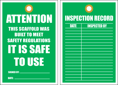 STS12 - Scaffold Safe To Use Tag | Safety Signs & Equipment