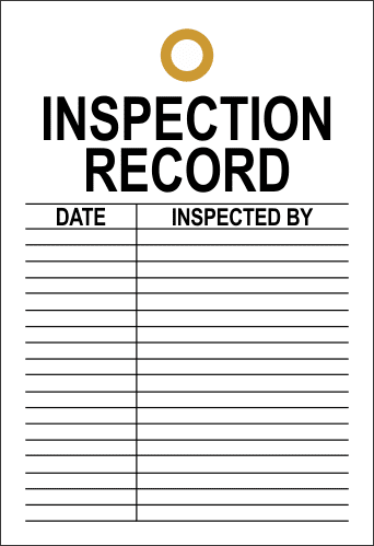 STI1 - Inspection Record Tag | Safety Signs & Equipment
