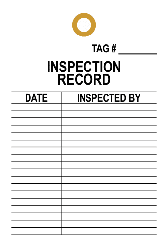STI2 - Inspection Record Number Tag | Safety Signs & Equipment