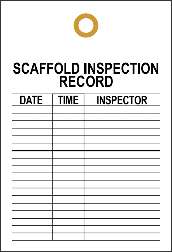 STI3 - Scaffold Inspection Record Tag | Safety Signs & Equipment