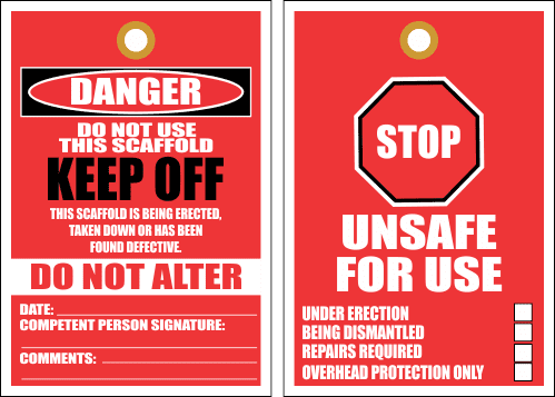 STU5 - Danger Keep Off Scaffold Tag | Safety Signs & Equipment