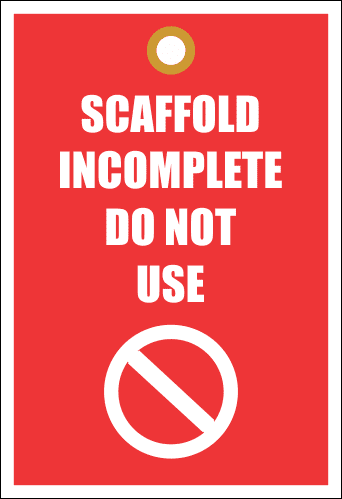 STU7 - Scaffold Incomplete Tag | Safety Signs & Equipment