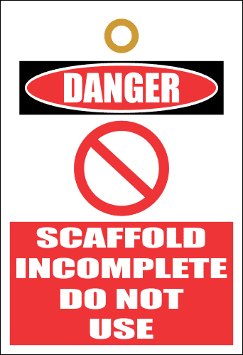 STU9 - Scaffold Incomplete Tag | Safety Signs & Equipment