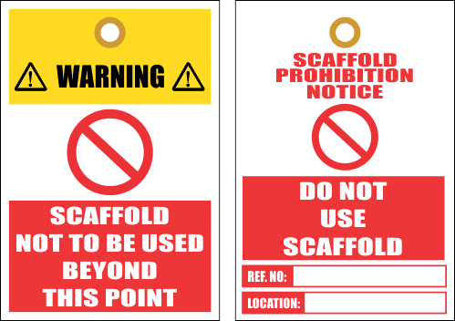 STU10 - Warning Scaffold Not To Be Used Tag | Safety Signs & Equipment