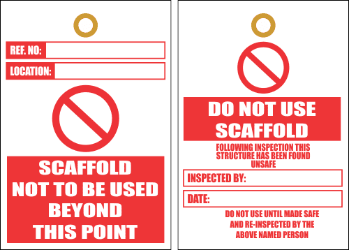 STU11 - Scaffold Not To Be Used Tag | Safety Signs & Equipment