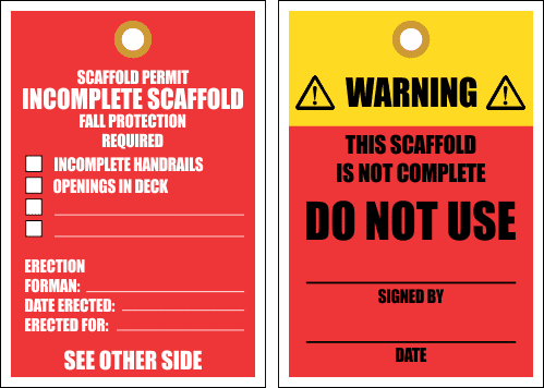 STU14 - Incomplete Scaffold Tag | Safety Signs & Equipment