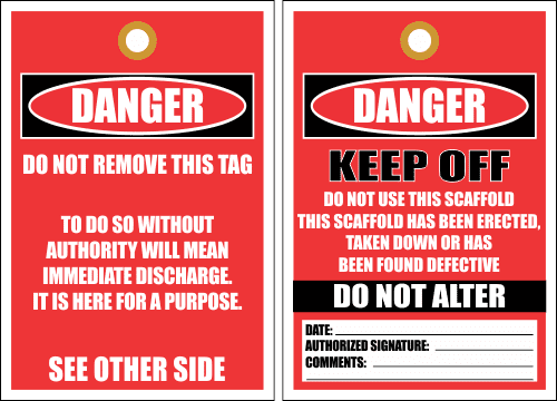 STU16 - Danger Do Not Remove Tag | Safety Signs & Equipment