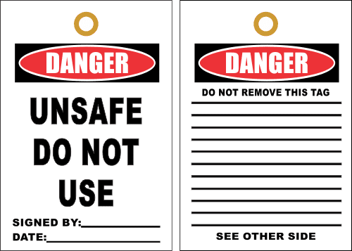 STU18 - Danger Unsafe Tag | Safety Signs & Equipment