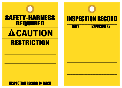 STC1 - Safety Harness Required Tag | Safety Signs & Equipment
