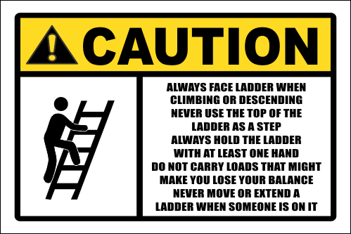 LD4 - Caution Ladder Sign | Safety Signs & Equipment