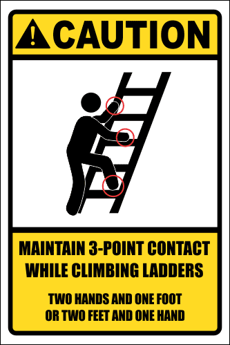 LD8 - Caution 3 Point Contact Sign | Safety Signs & Equipment
