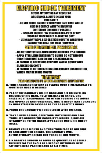 FA5 - Electric Shock Treatment Sign | Safety Signs & Equipment