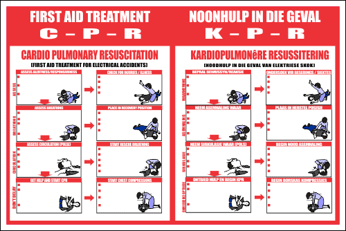 FA7 - CPR Cardio Pulmonary Resuscitation English And Afrikaans Sign ...