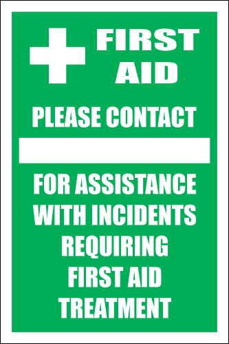 FA27 - First Aid Contact Sign | Safety Signs & Equipment