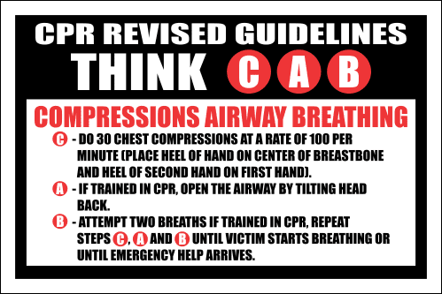FA30 - CPR Revised Guidelines Sign | Safety Signs & Equipment
