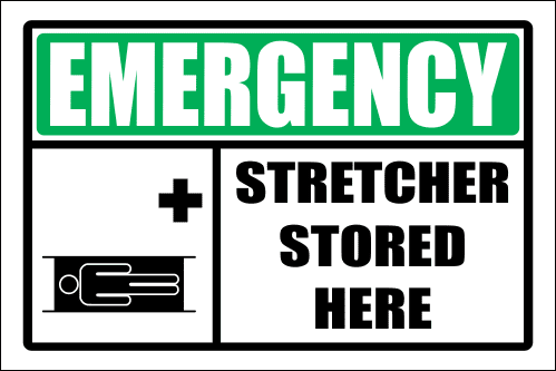 FA40 - Emergency Stretcher Stored Here Sign | Safety Signs & Equipment