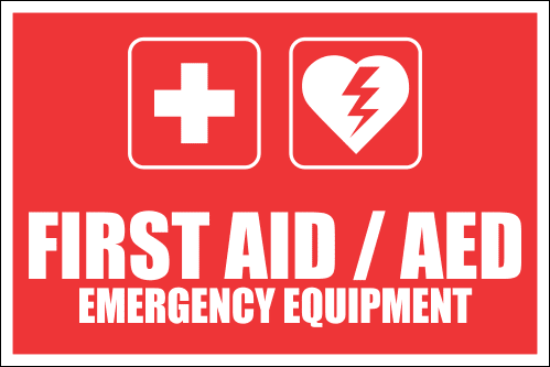 FA44 - First Aid And AED Emergency Equipment Sign | Safety Signs ...