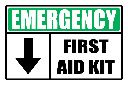 FA57 - Emergency First Aid Kit Left Sign | Safety Signs & Equipment