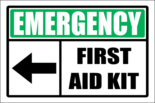 FA57 - Emergency First Aid Kit Left Sign | Safety Signs & Equipment