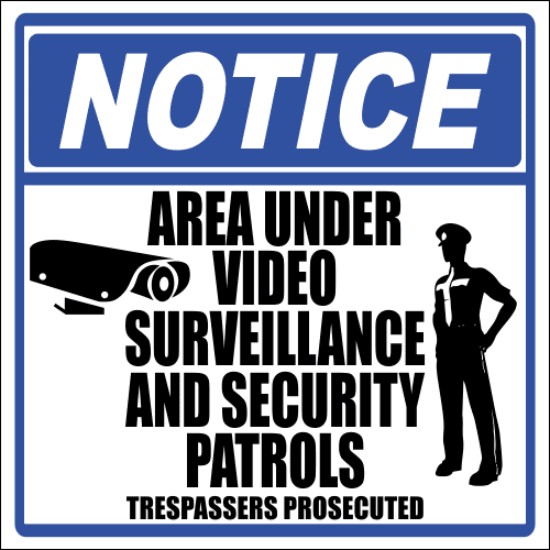 SE8 - Notice Area Under Video Sign | Safety Signs & Equipment