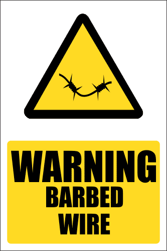 SE24 - Warning Barbed Wire Sign | Safety Signs & Equipment