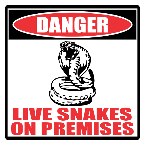 SE62 - Danger Live Snake Sign | Safety Signs & Equipment