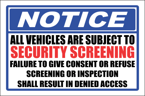 SE75 - Notice Security Screening Sign | Safety Signs & Equipment