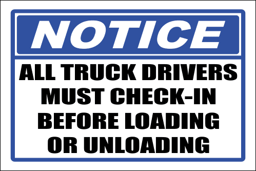 SE86 - Notice All Truck Drivers Sign | Safety Signs & Equipment