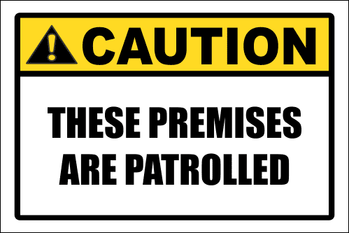 SE96 - Caution Premises Patrolled Sign | Safety Signs & Equipment
