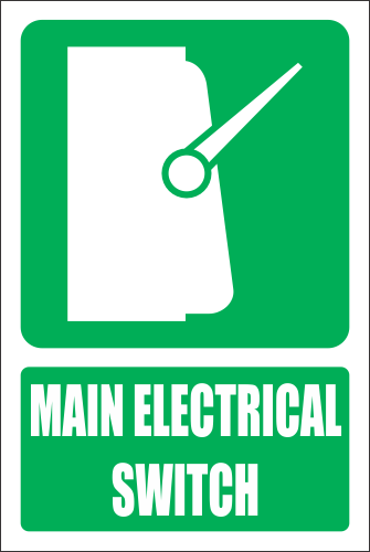 GA34E - Main Electrical Switch Explanatory Safety Sign | Safety Signs ...