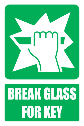 GA35E - Break Glass for Key Explanatory Safety Sign | Safety Signs ...
